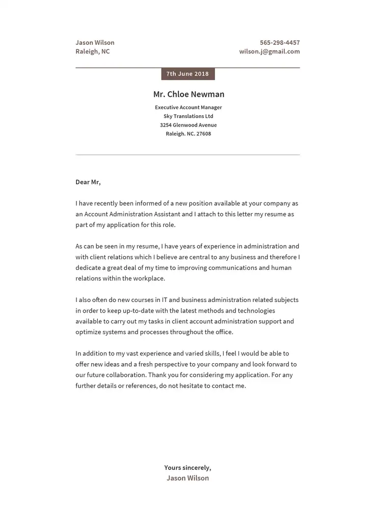 Simple Cover Letter Sample and Guide - Cover Letter Coach